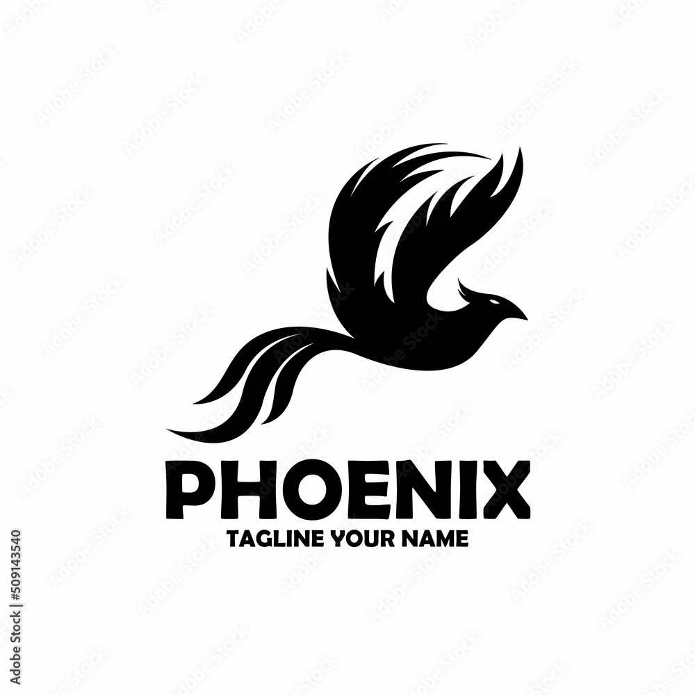 illustration of a phoenix design vector. silhouette of a phoenix Stock ...