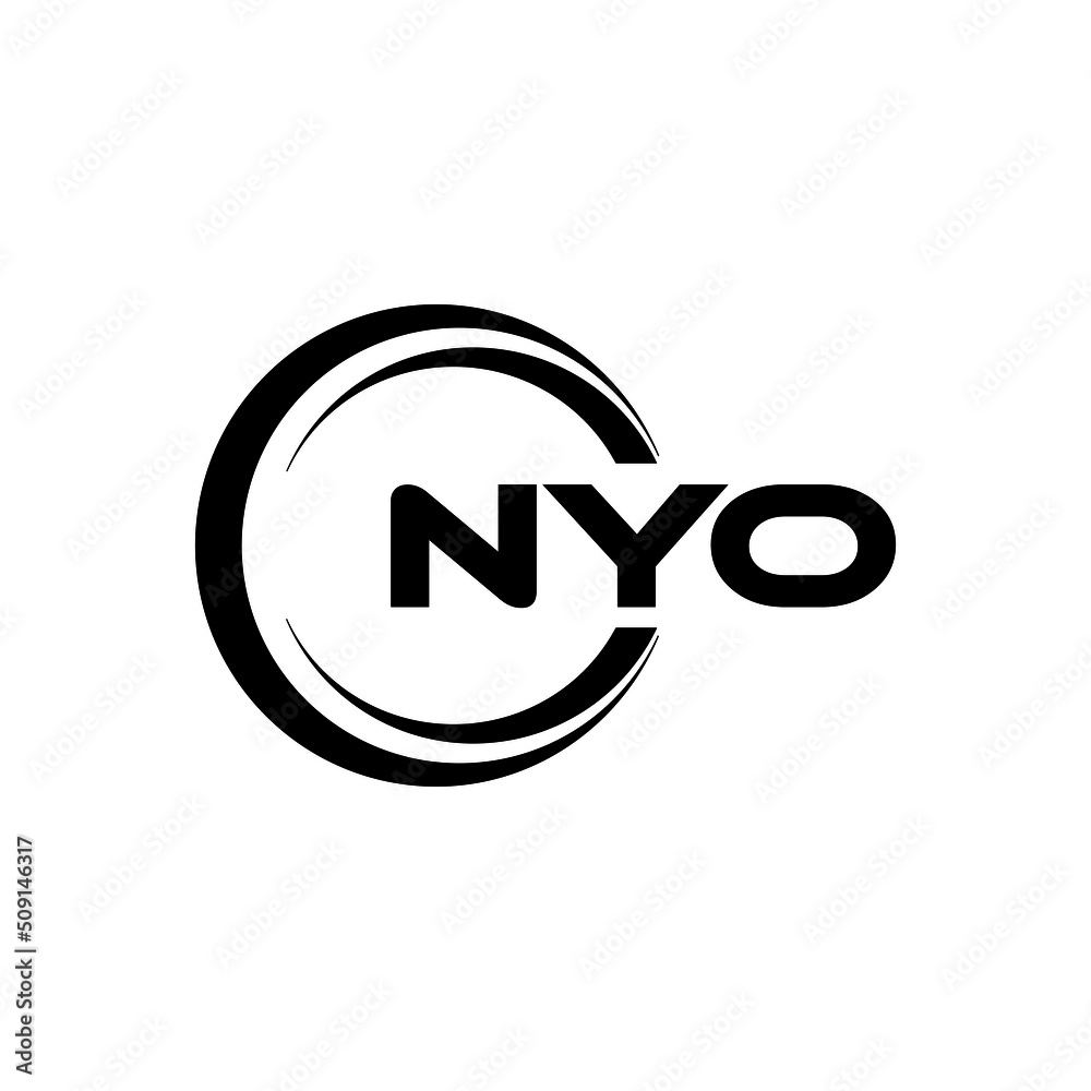 Vecteur Stock NYO letter logo design with white background in ...