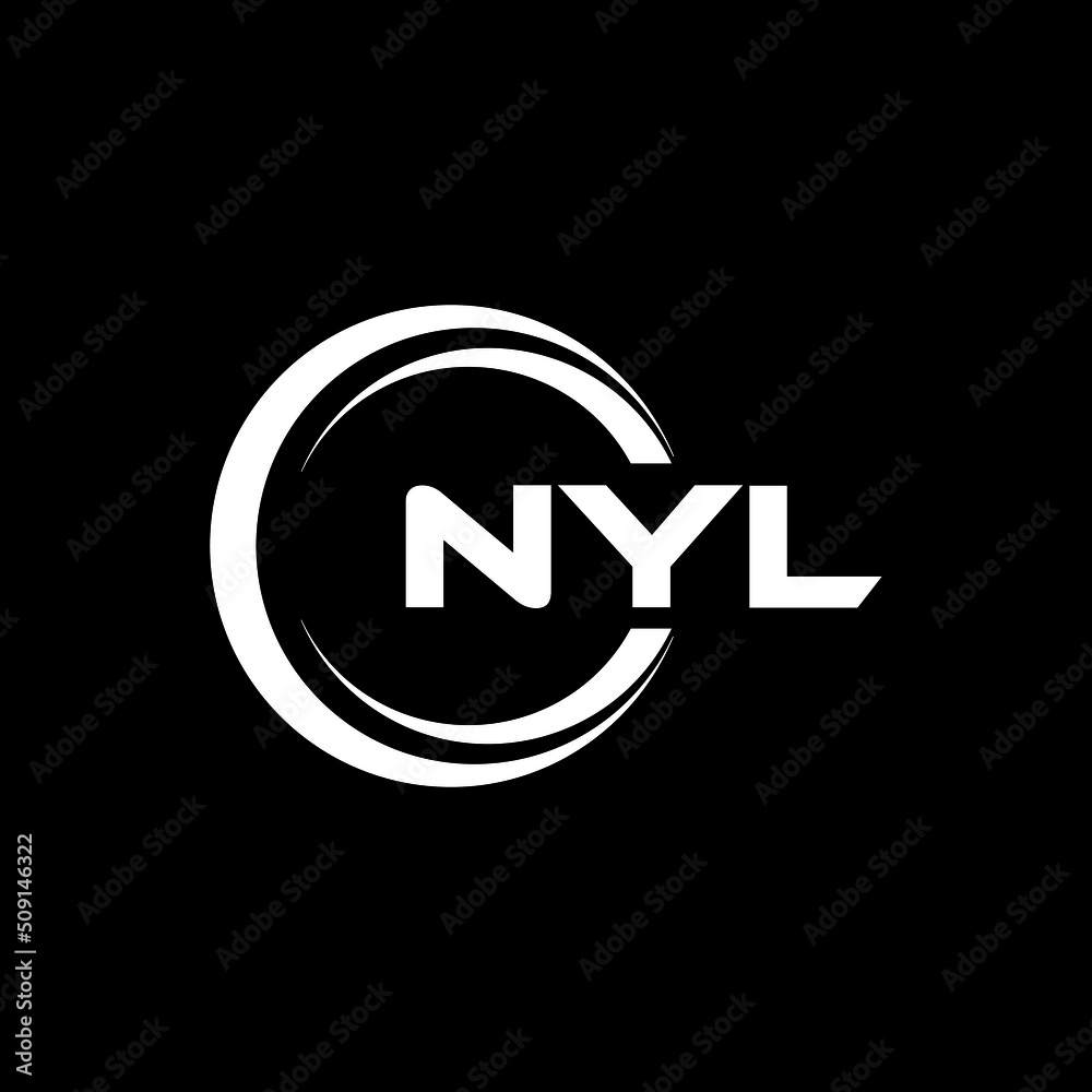NYL letter logo design with black background in illustrator, vector ...