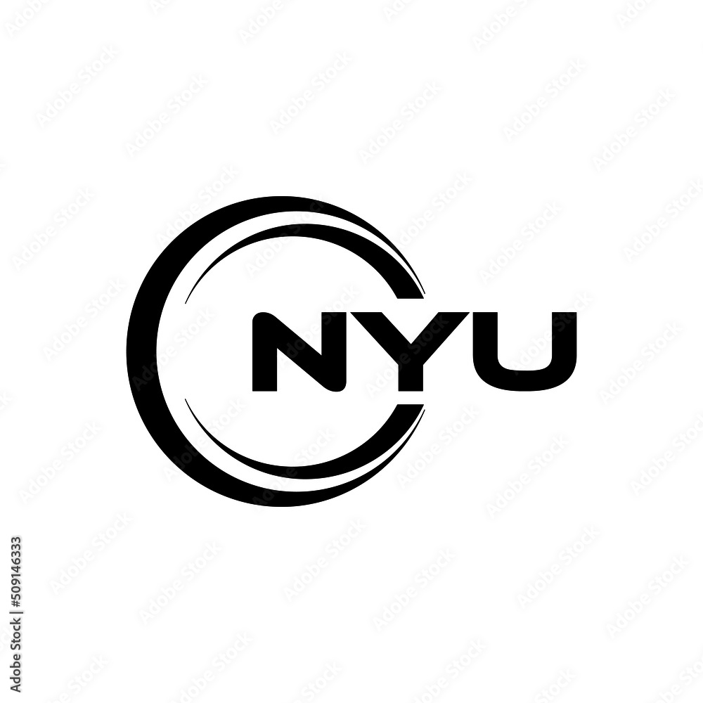 Vecteur Stock NYU letter logo design with white background in ...