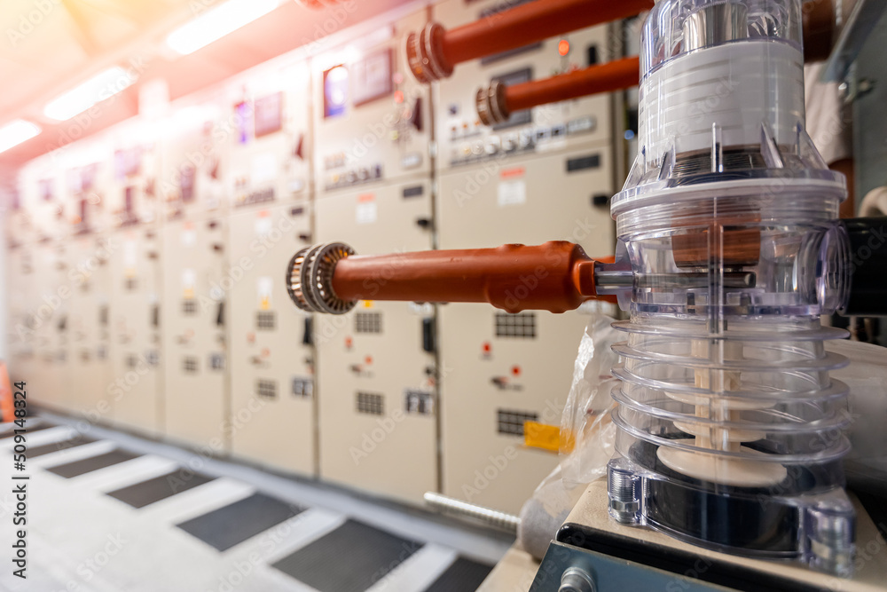 Switchboard equipment high voltage of gas power plant Control panel ...