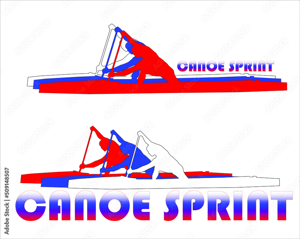 canoe sprint. canoe athlete logo with the inscription canoe sprint ...