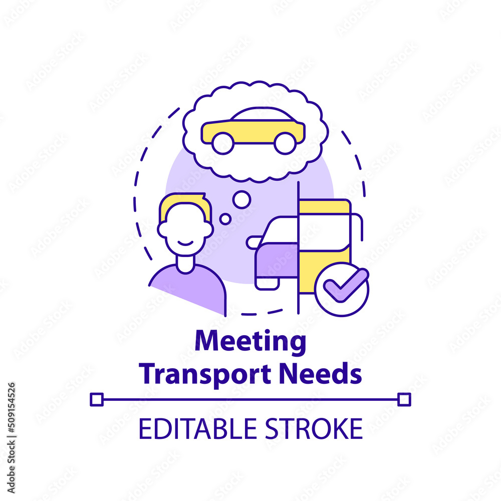 Meeting transport needs concept icon. Client demand. Maas concept ...