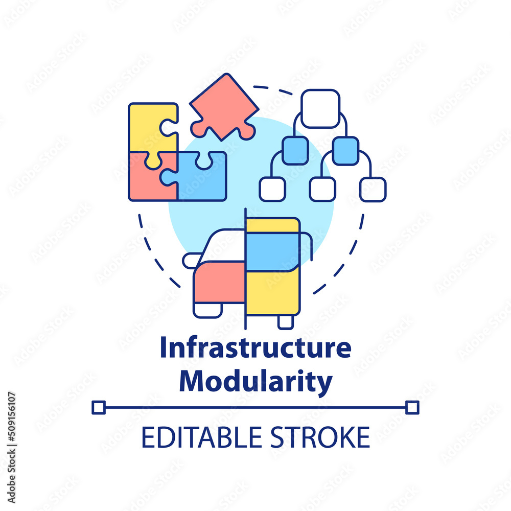 Infrastructure modularity concept icon. Components allocation. Maas ...