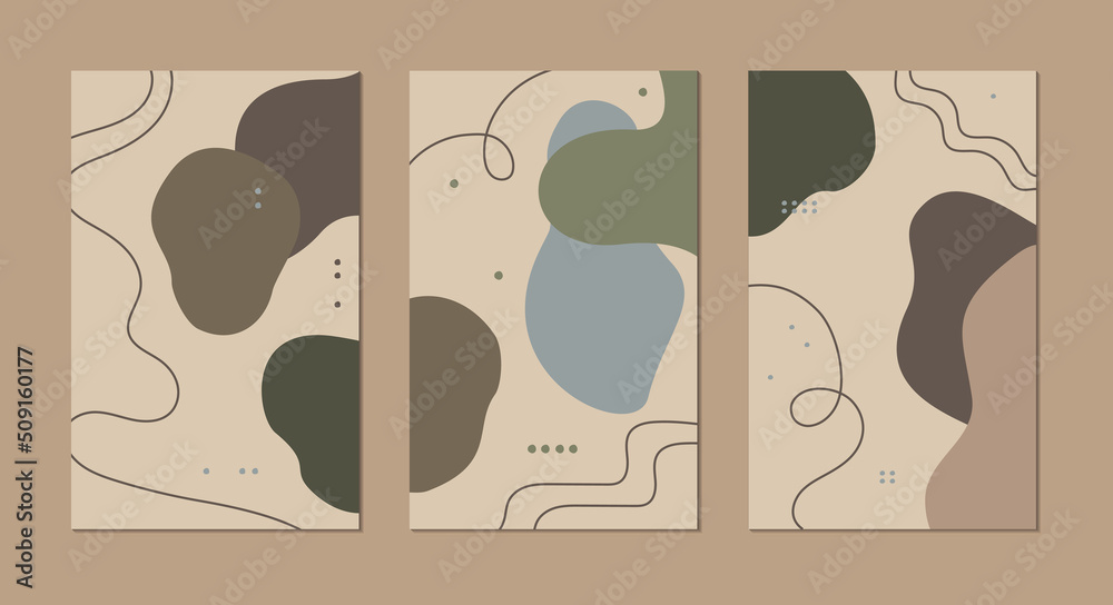 Abstract natural forms vector backgrounds set. Various amorphous shapes ...