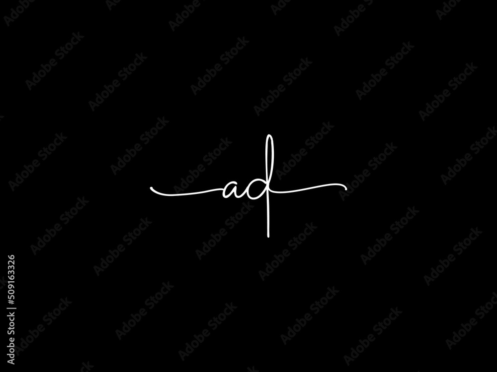 Signature AD Logo Icon, Letter Ad da Signature Logo Image Vector Art ...
