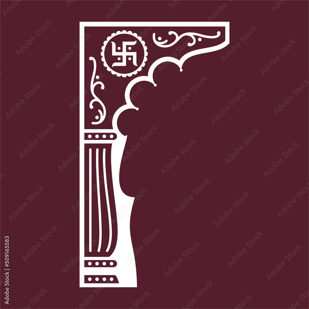 vector om with mandir gate cnc cutting for laser-plasma cutting Stock ...