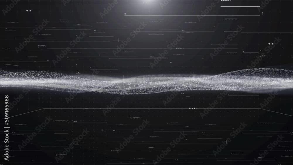 Abstract Technology White Particle Dynamic Structure Moving Flowing on ...