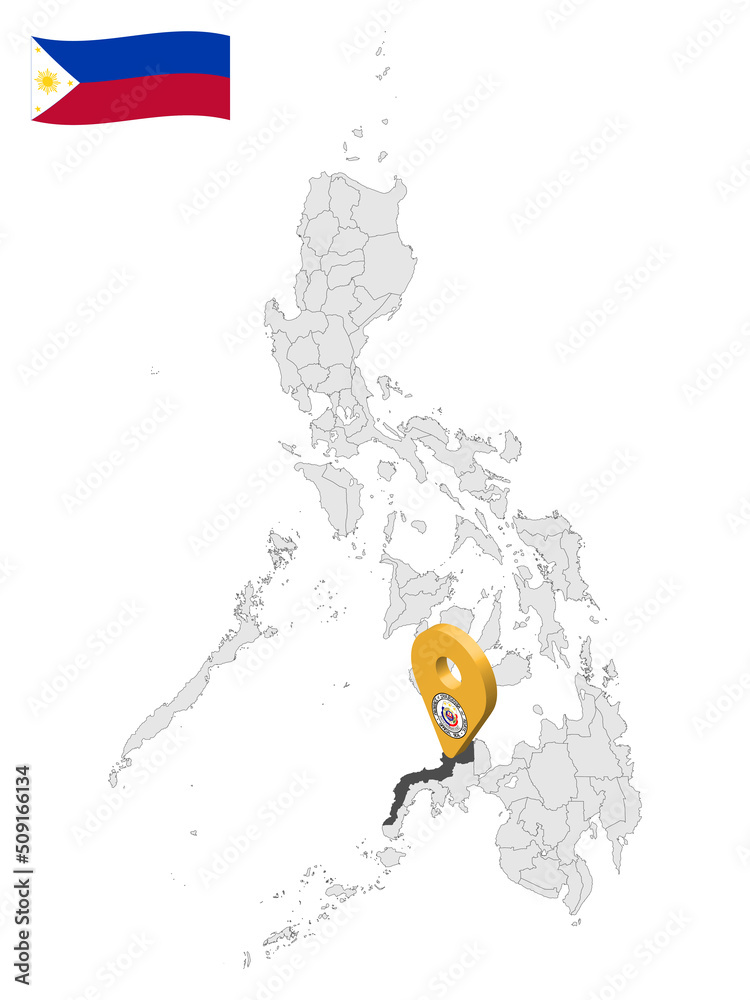 Location Province of Zamboanga del Norte on map Philippines. 3d ...