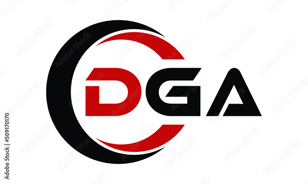 DGA swoosh three letter logo design vector template | monogram logo ...