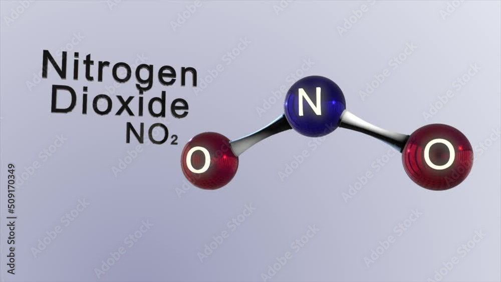 High quality CGI render of a scientific molecular model of a nitrogen ...