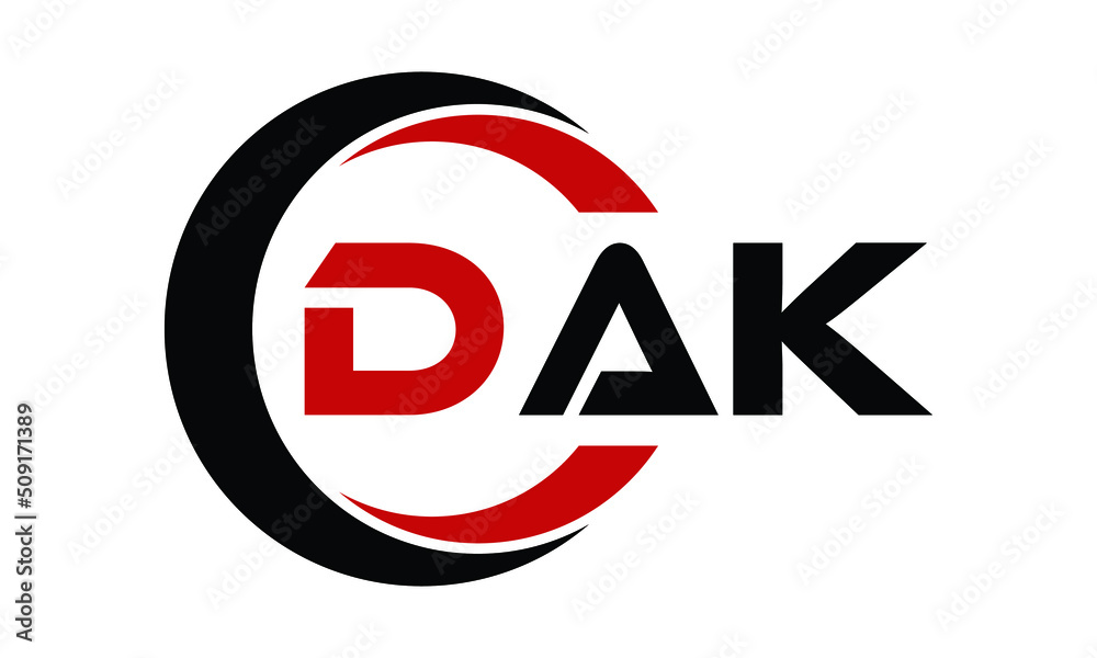 DAK swoosh three letter logo design vector template | monogram logo ...