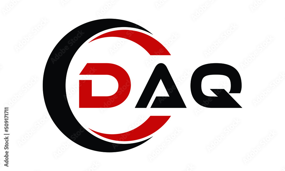 DAQ swoosh three letter logo design vector template | monogram logo ...