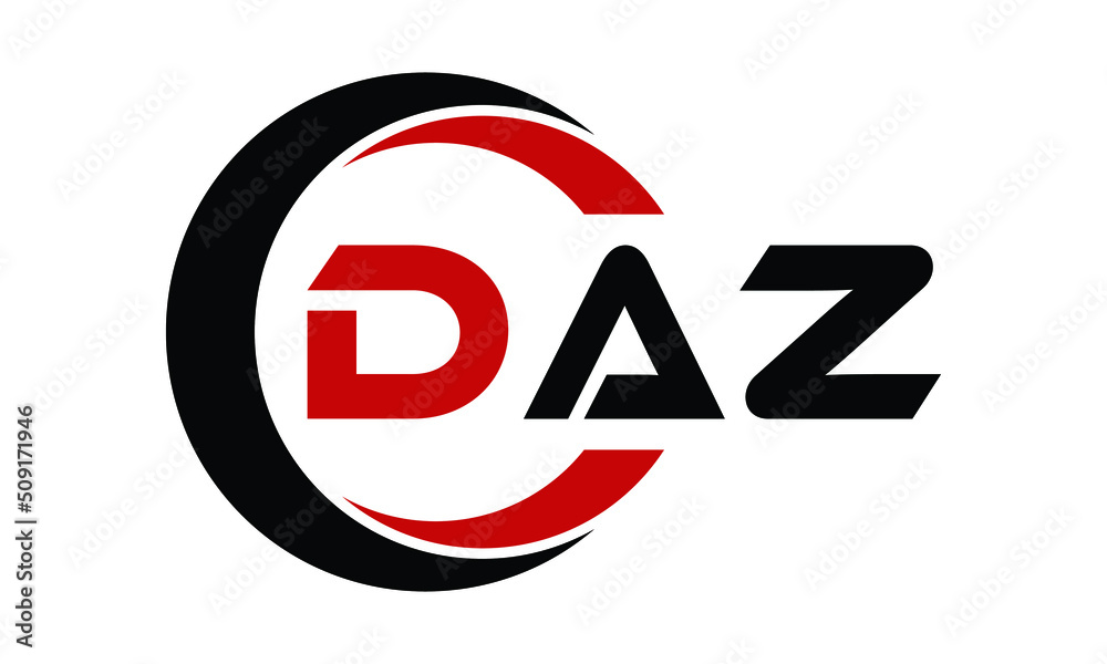 DAZ swoosh three letter logo design vector template | monogram logo ...