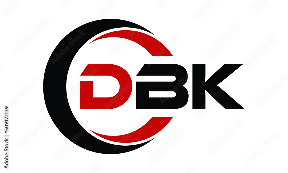 Vetor de DBK swoosh three letter logo design vector template | monogram ...