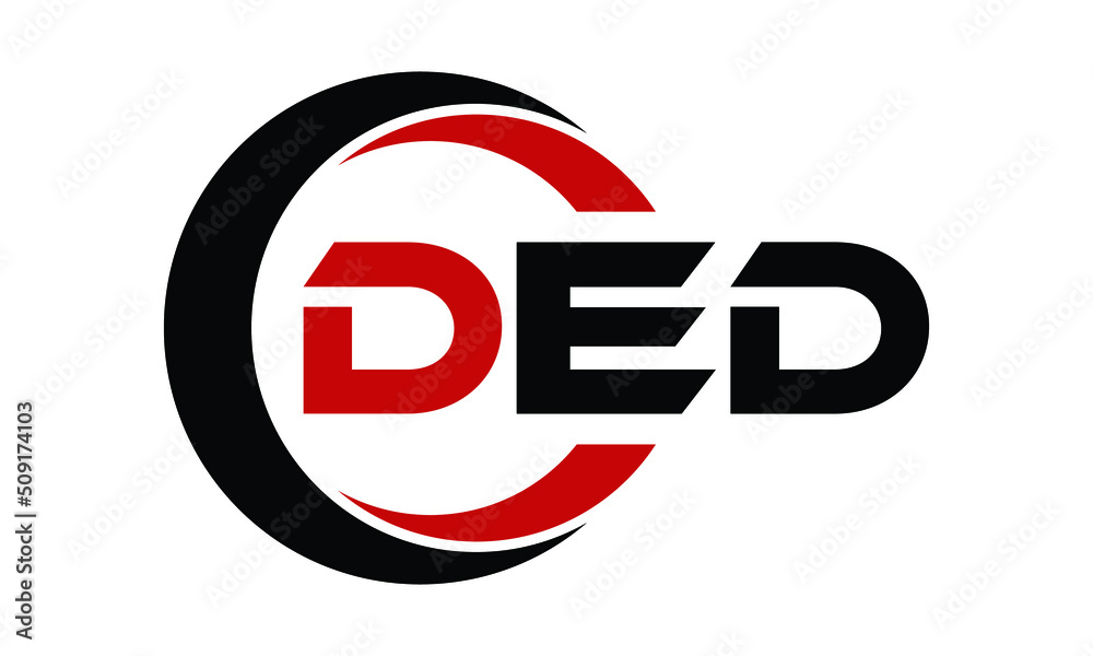 DED swoosh three letter logo design vector template | monogram logo ...