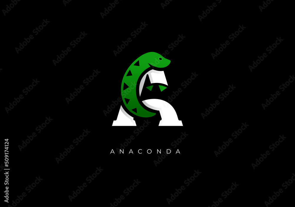 ANACONDA A MONOGRAM, VECTOR LOGO Stock Vector | Adobe Stock