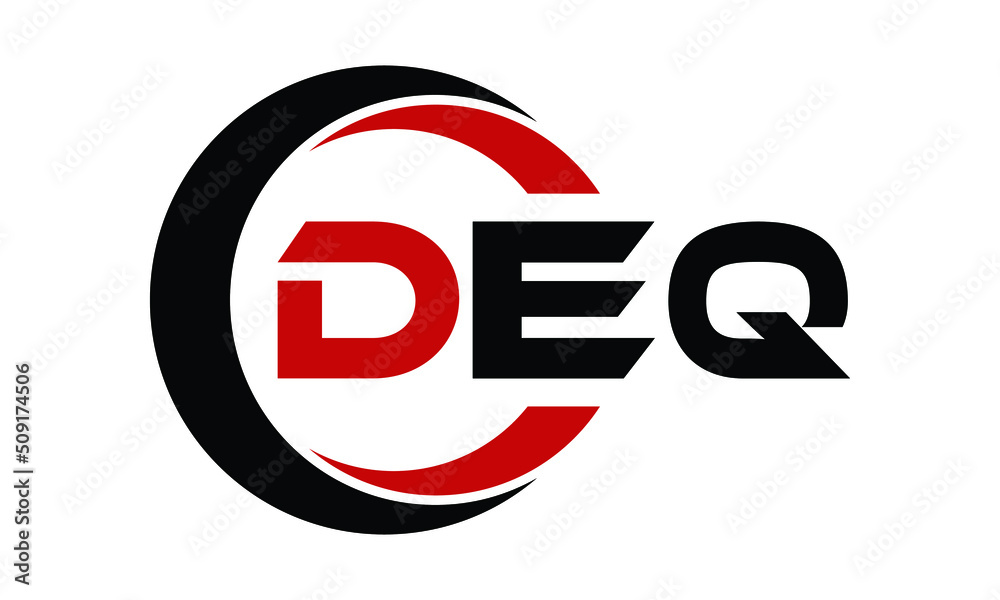 DEQ swoosh three letter logo design vector template | monogram logo ...