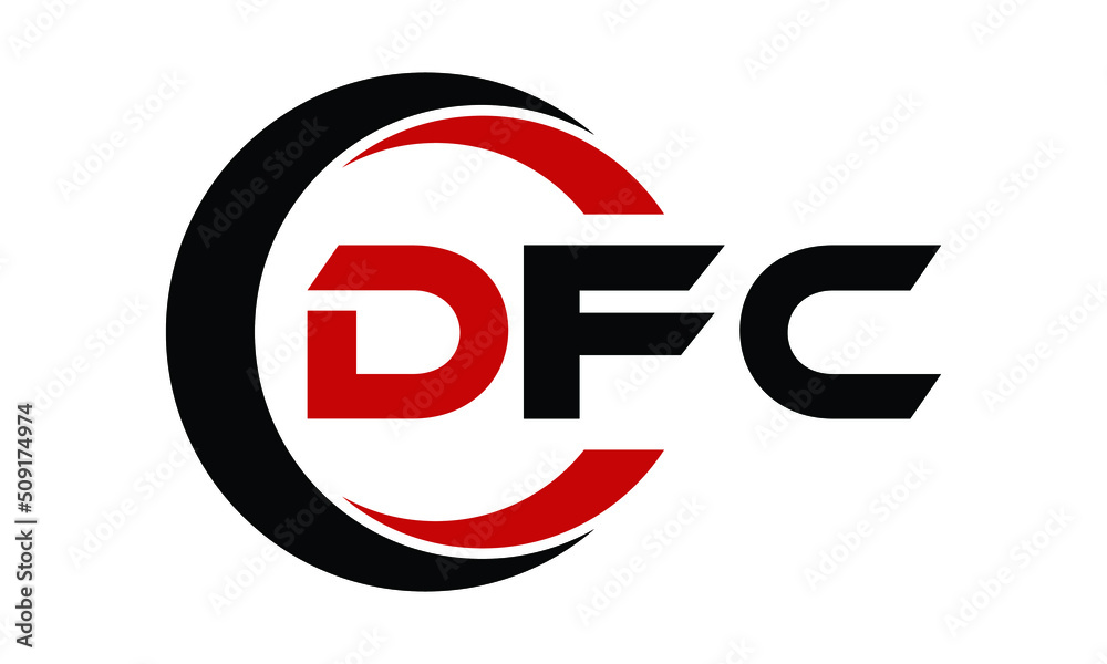 Vetor de DFC swoosh three letter logo design vector template | monogram ...