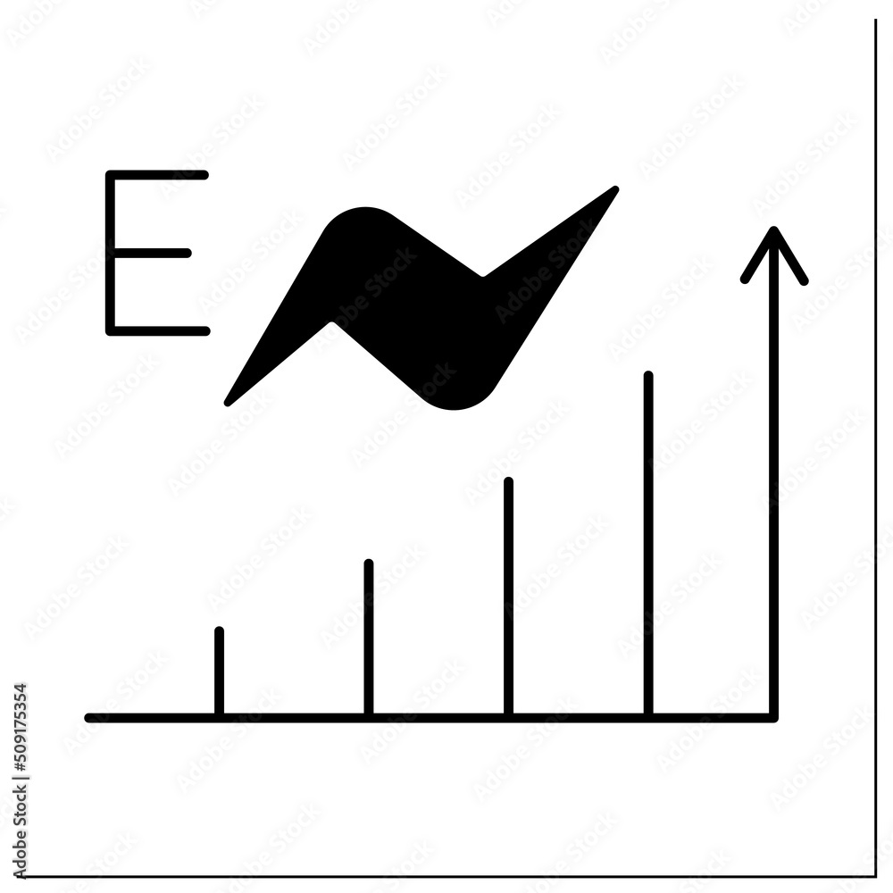 Energy content glyph icon. Energy value. High level energy. Nutrition ...