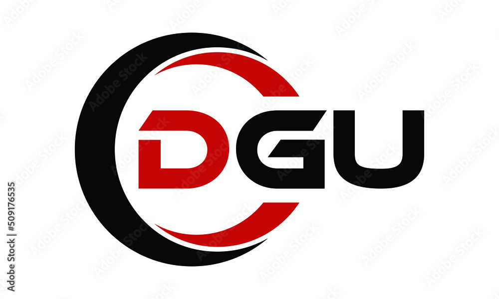 DGU swoosh three letter logo design vector template | monogram logo ...