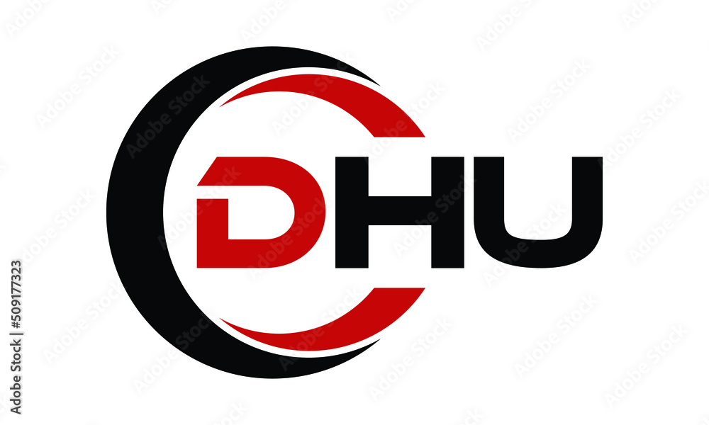DHU swoosh three letter logo design vector template | monogram logo ...