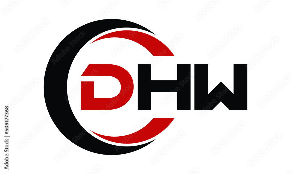 DHW swoosh three letter logo design vector template | monogram logo ...