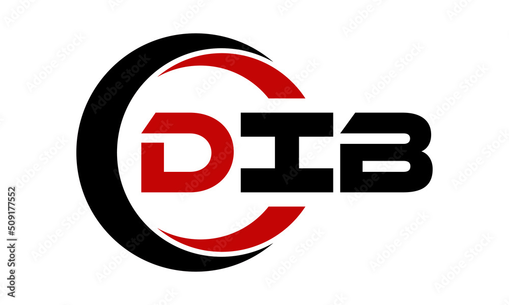 DIB swoosh three letter logo design vector template | monogram logo ...