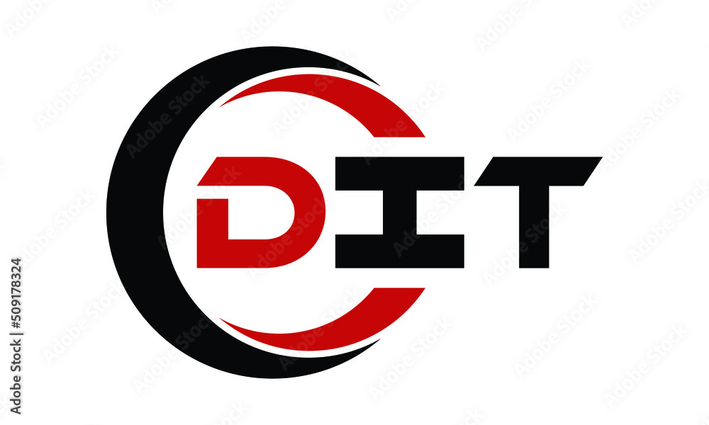DIT swoosh three letter logo design vector template | monogram logo ...