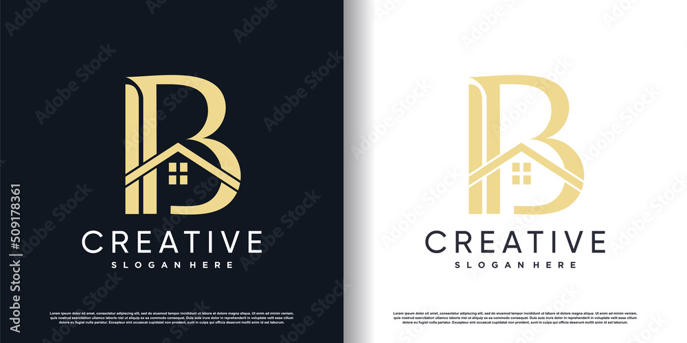 Building logo design with letter b concept Premium Vector Stock Vector ...