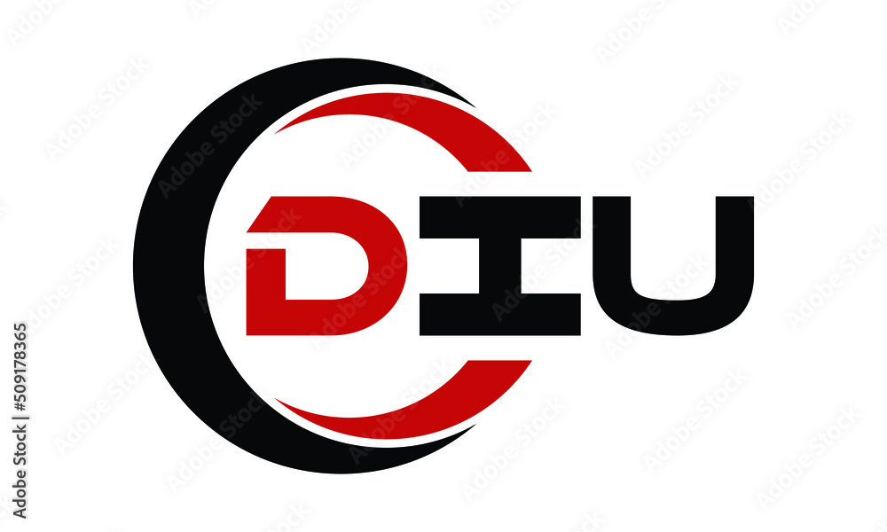 DIU swoosh three letter logo design vector template | monogram logo ...