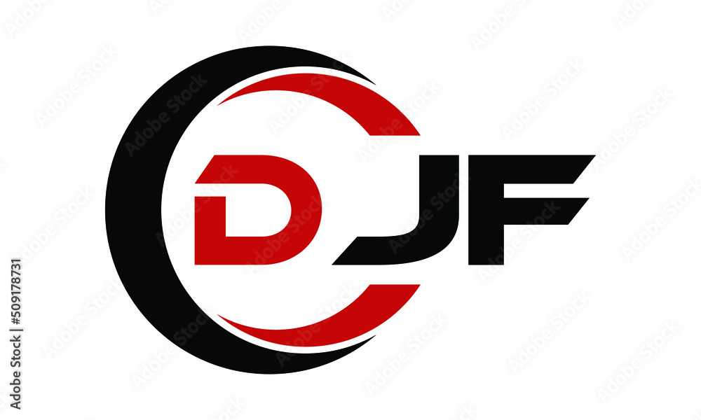 DJF swoosh three letter logo design vector template | monogram logo ...