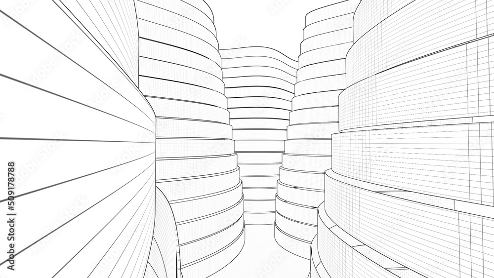 Graphic presentation of architecture background 3d illustration Stock ...