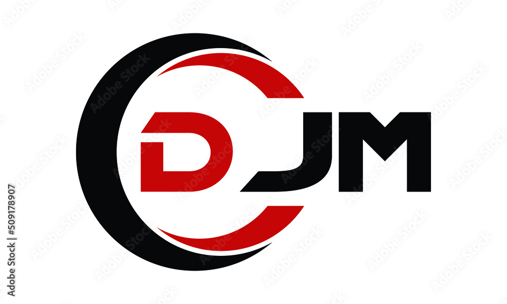 DJM swoosh three letter logo design vector template | monogram logo ...