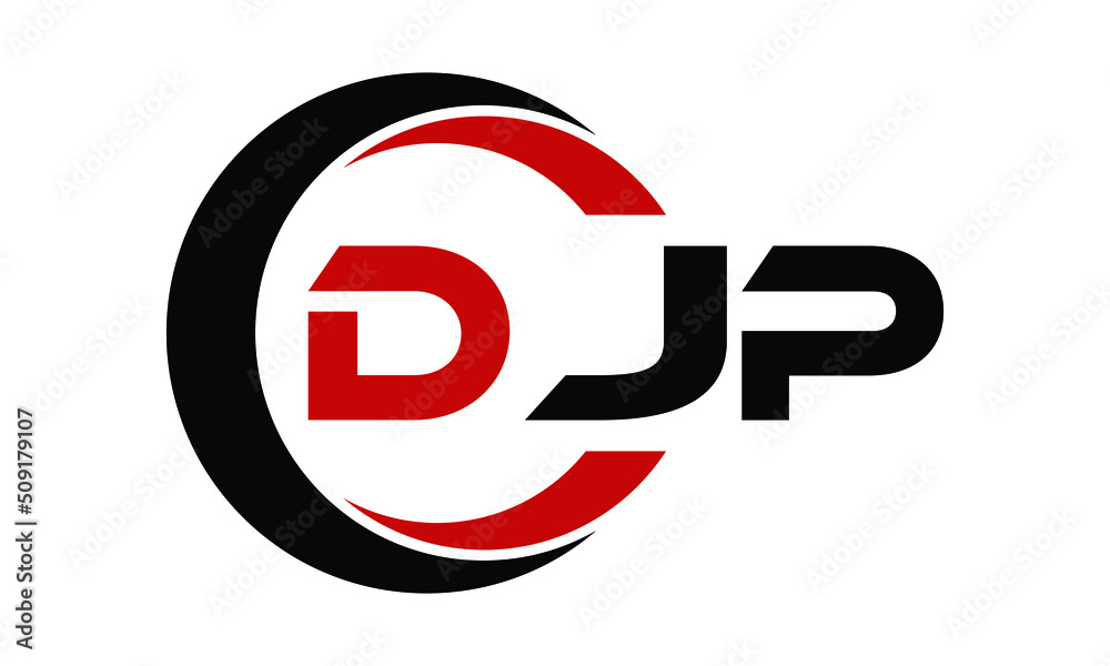 DJP swoosh three letter logo design vector template | monogram logo ...