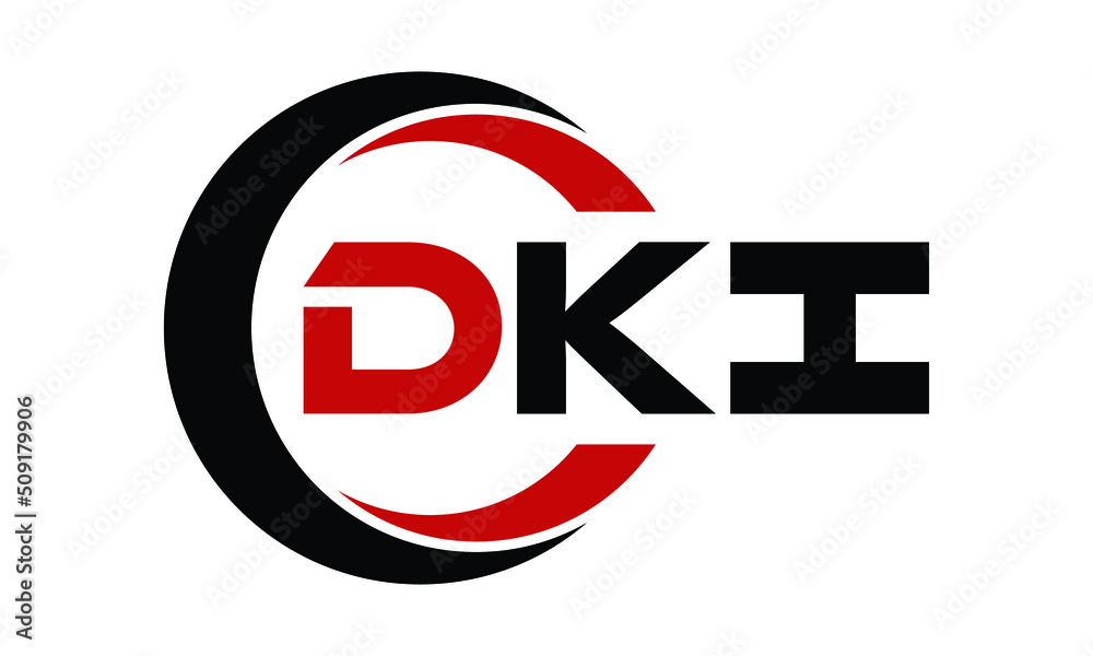 DKI swoosh three letter logo design vector template | monogram logo ...