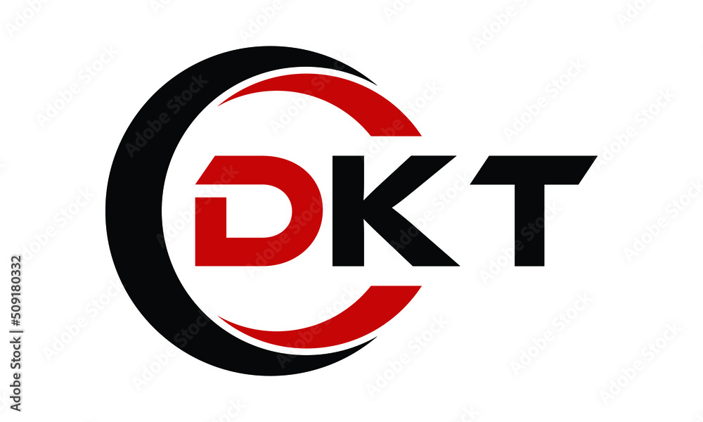Vetor de DKT swoosh three letter logo design vector template | monogram ...