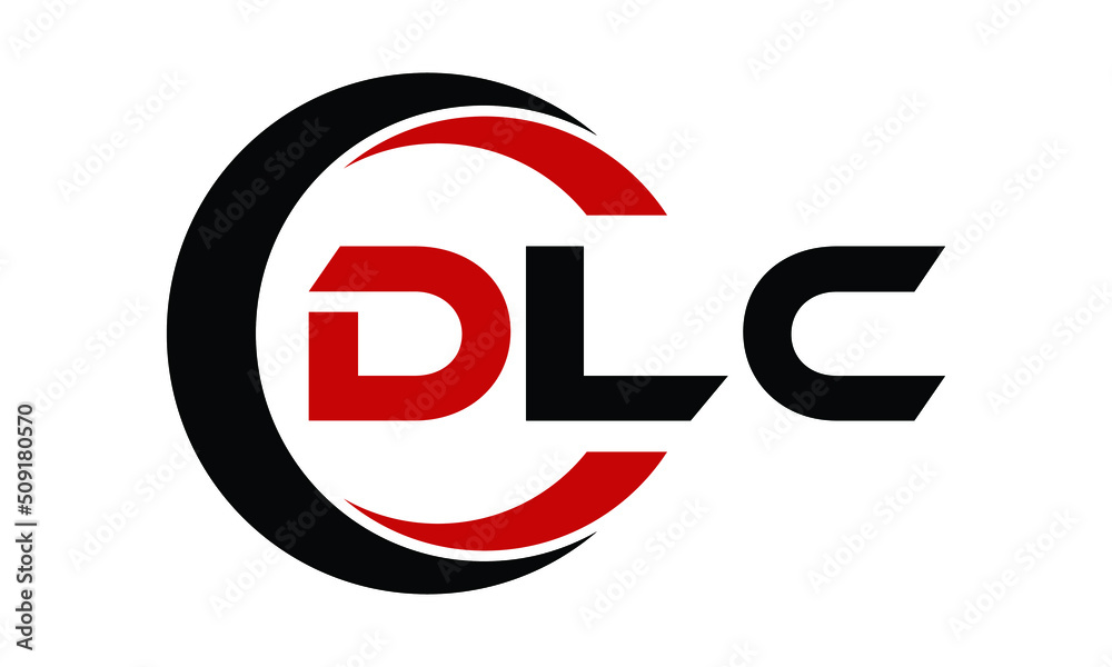Vetor do Stock: DLC swoosh three letter logo design vector template ...