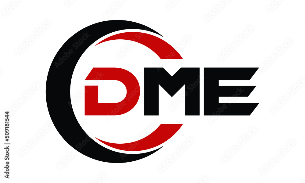 DME swoosh three letter logo design vector template | monogram logo ...