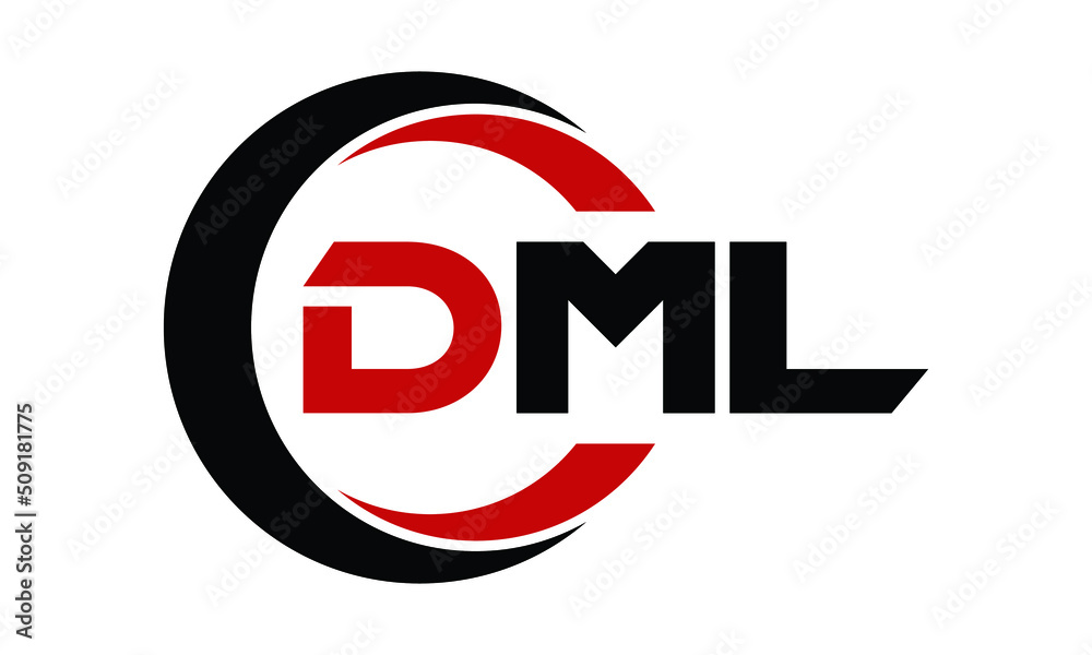 DML swoosh three letter logo design vector template | monogram logo ...