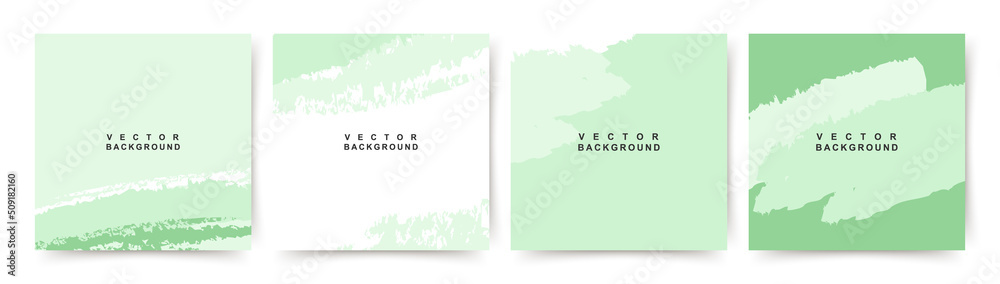 Abstract neutral background with textures in green colors. Set of ...