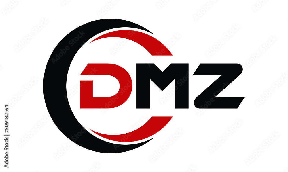 DMZ swoosh three letter logo design vector template | monogram logo ...