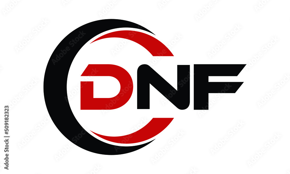 DNF swoosh three letter logo design vector template | monogram logo ...