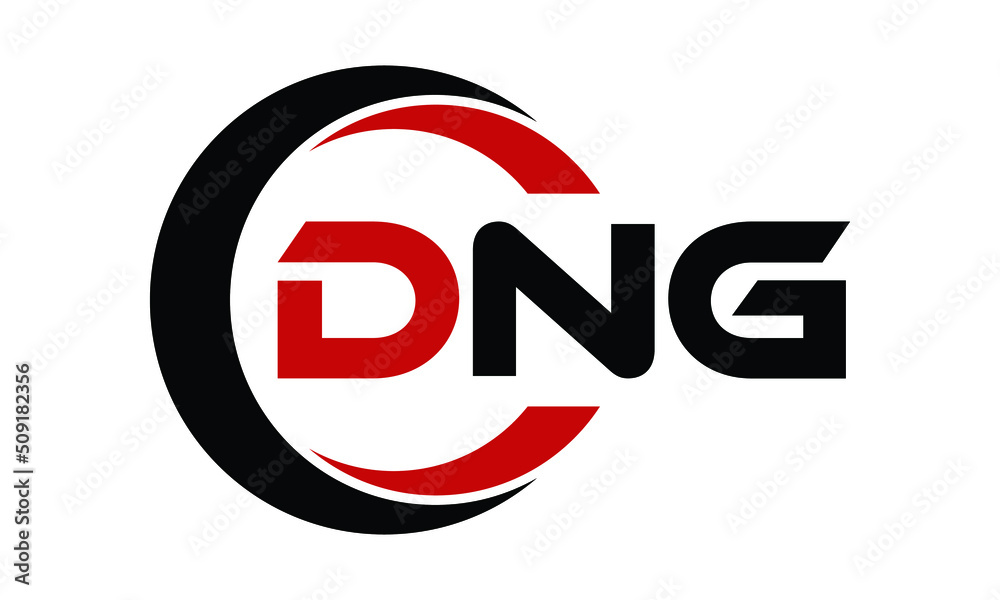 DNG swoosh three letter logo design vector template | monogram logo ...