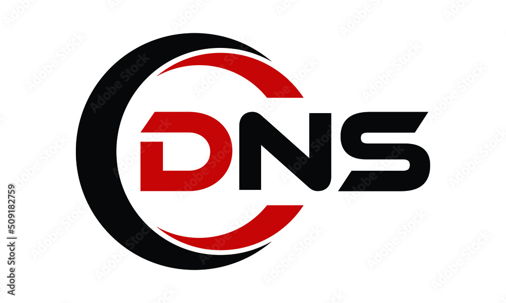 DNS swoosh three letter logo design vector template | monogram logo ...