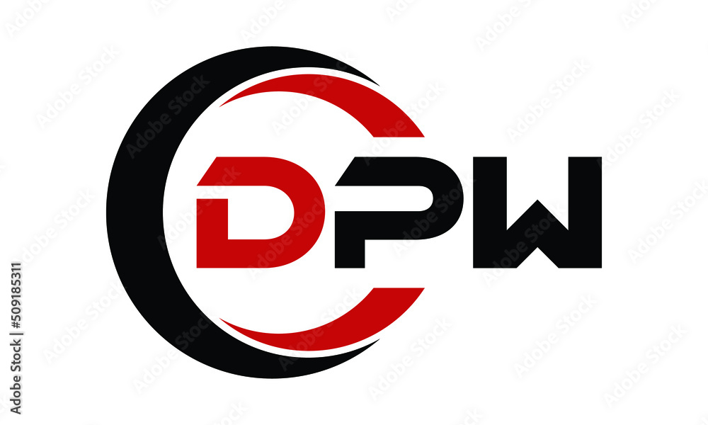 DPW swoosh three letter logo design vector template | monogram logo ...