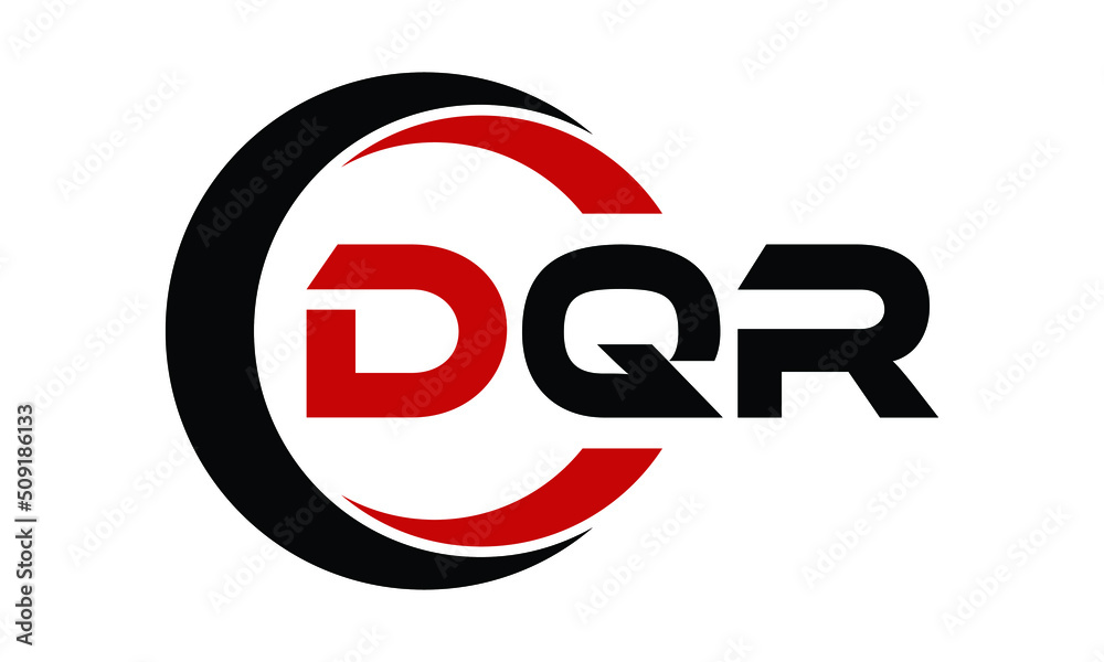 DQR swoosh three letter logo design vector template | monogram logo ...