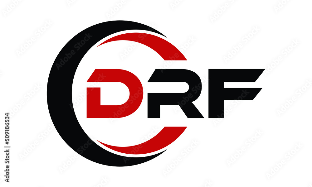 DRF swoosh three letter logo design vector template | monogram logo ...