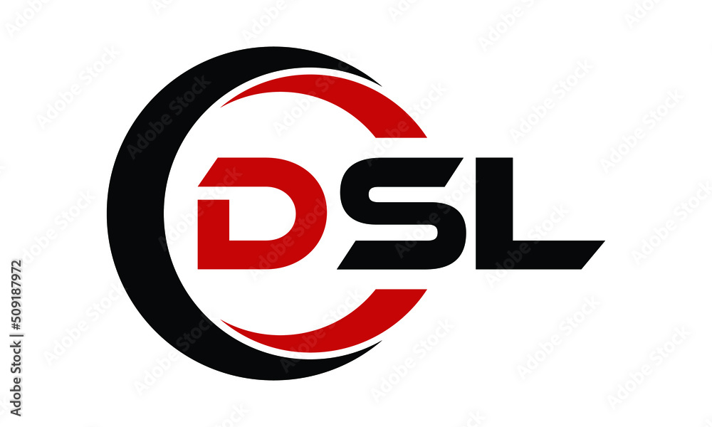 DSL swoosh three letter logo design vector template | monogram logo ...