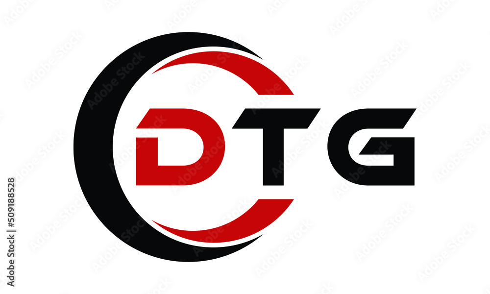 DTG swoosh three letter logo design vector template | monogram logo ...